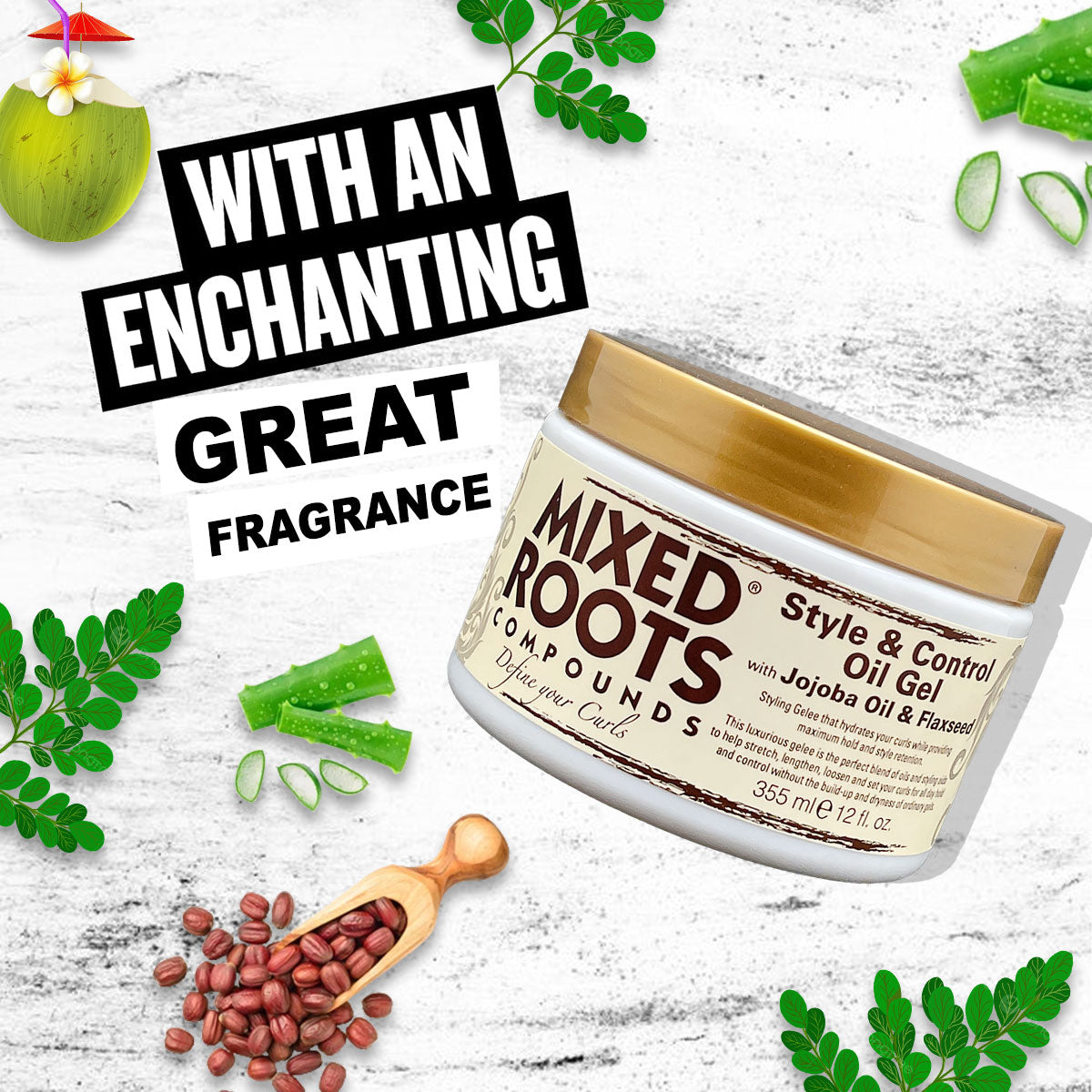 Mixed Roots Compounds Style & Control Oil Gel 355ml With Jojoba And Fl – Afro Hair Boutique