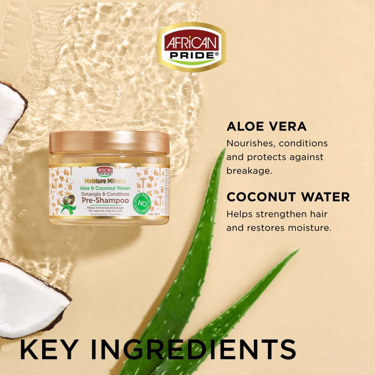 African Pride Moisture Miracle Aloe Coconut Water Pre Shampoo 340g ...