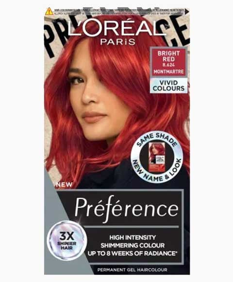 Loreal Preference High Intensity Permanent Gel Hair Colour Bright Red ...
